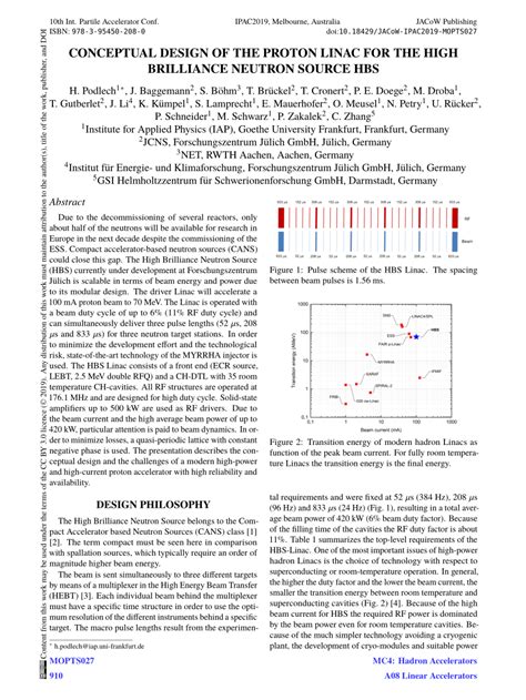 Pdf Conceptual Design Of The Proton Linac For The High Brilliance