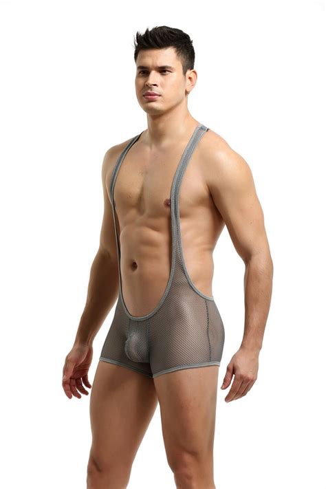 Mens Mesh Sheer Suspender Jockstrap Leotard Underwear Wrestling Singlet Bodysuit Ebay