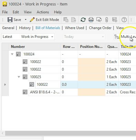Items With Same Part Number Have Multiple Rows In Vault BOM