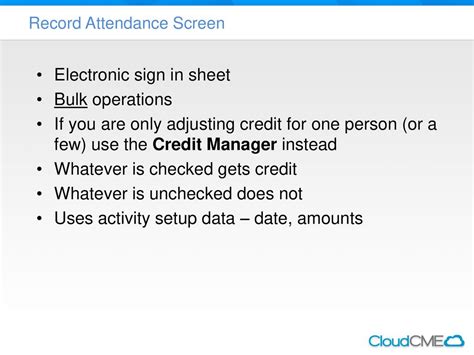 Cloudcme® Attendance Ppt Download
