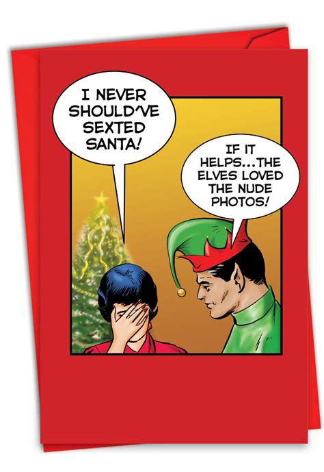 Sexted Santa Humor Christmas Card