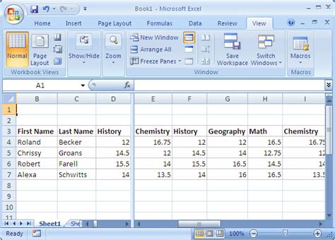 Microsoft Excel Tutorial Lesson The Columns Of A Spreadsheet