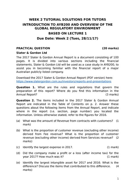 1703 Lecture 1 Tutorial Solution Bb Week 2 Tutorial Solutions For Tutors Introduction To