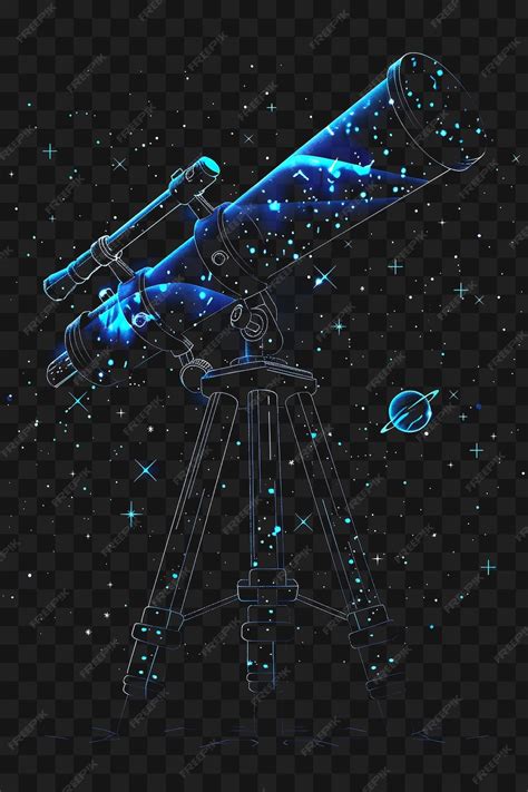 Premium Psd Set Of Mysterious Telescope 8 Bit Pixel With Stars And