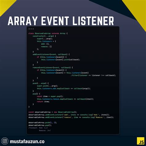 Javascript Array Event Listener Mustafa Ateş UZUN Blog