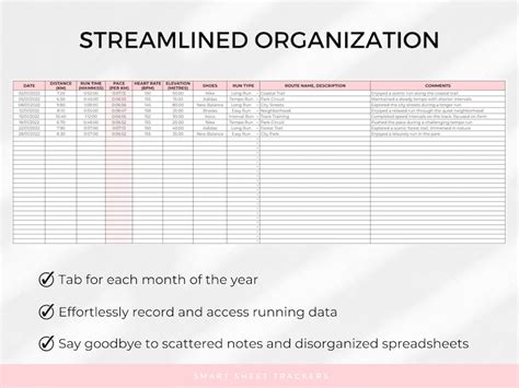 ULTIMATE Digital Running Log Spreadsheet Template For Google Sheets Pink Running Tracker
