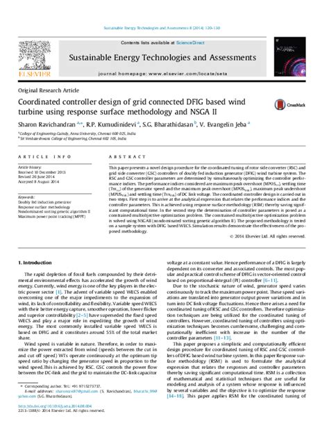 Pdf Coordinated Controller Design Of Grid Connected Dfig Based Wind Turbine Using Response