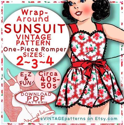 Sun Suit Pattern 3 Sizes So Sweet Wraparound One Piece Romper Heart Bib
