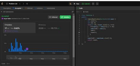 leetcode challenge remove duplicates from sorted array aryan yadav posted on the topic linkedin