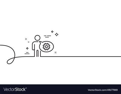 Cogwheel Line Icon Engineering Tool Sign Vector Image
