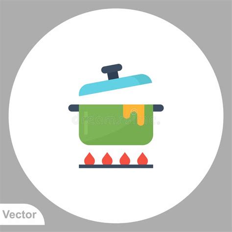Boiling Pot Vector Icon Sign Symbol Stock Vector Illustration Of