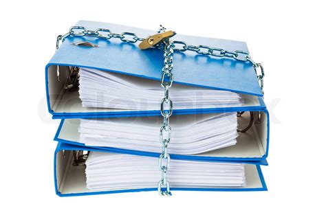 File Folder Closed With Chain Stock Image Colourbox