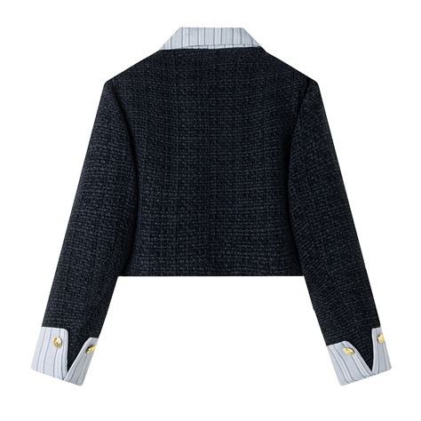 뮤즈무드 트위드 세트 네이비 셔츠형자켓 롱스커트 투피스 고급 면접복장 정장