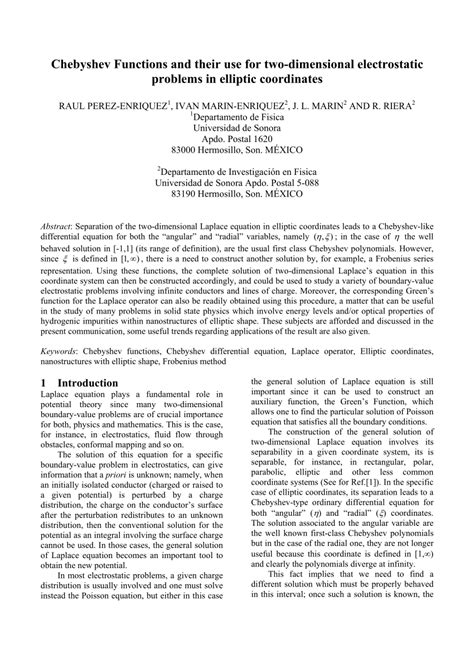 pdf chebyshev functions and their use for two dimensional