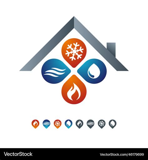 Residential Air Heating Cooling Electrical Vector Image