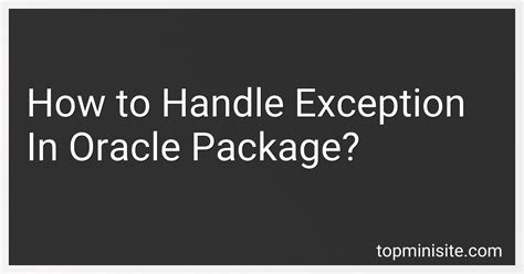 How To Handle Exception In Oracle Package In 2024