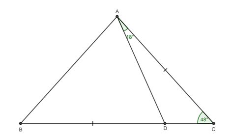Geometry In Triangle Abc Angle C 48 Circ D Is Any Point On Bc Such That Angle