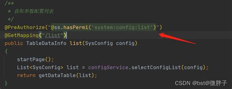 springsecurity的注解 preauthorize “ ss haspermi ‘system config list‘ “ 实现