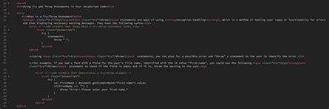 JavaScript Try Throw Tutorial On Behance