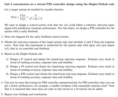 Solved Lab Concentrates On A Virtual PID Controller Design Chegg