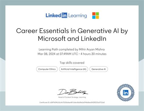 Mihir Aryan Mishra On Linkedin Certificate Of Completion