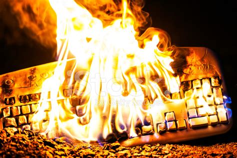 Computer Keyboard On Fire Stock Photos FreeImages