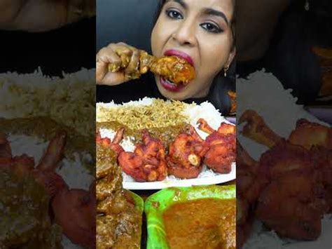 ASMR Eating Spicy Mutton Curry Masala,Fish Fry,Chicken Curry,Rice,Egg ...