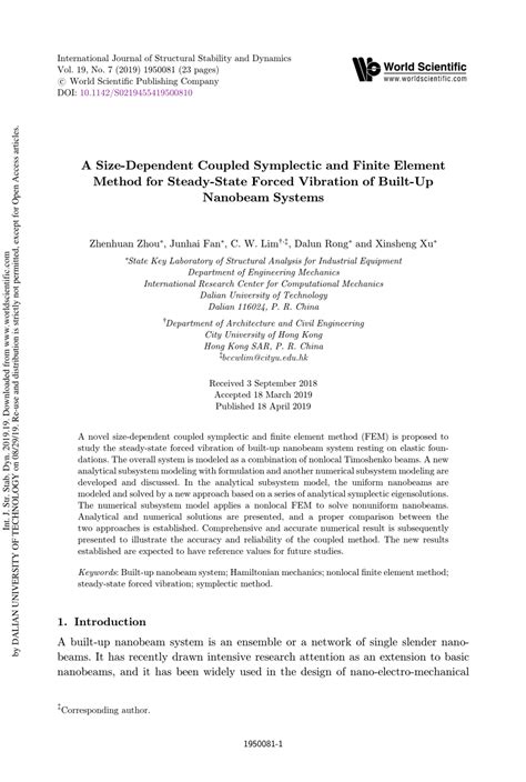Pdf A Size Dependent Coupled Symplectic And Finite Element Method For