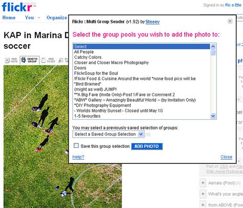 Multi Group Sender Greasemonkey Script Flickr Photo Sharing