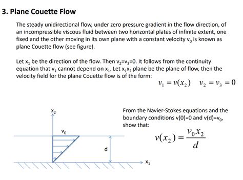 solved 3 plane couette flow the steady unidirectional flow