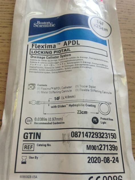 New Boston Scientific 27139 Flexima Apdl Locking Pigtail Drainage