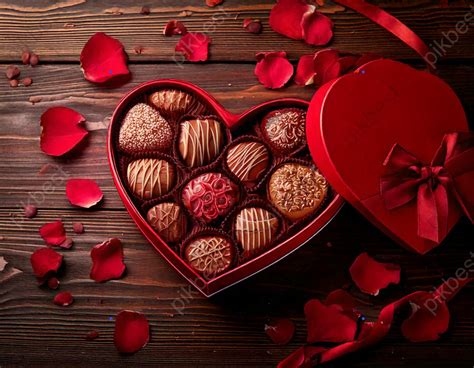 Heart Shaped Chocolate Box Filled With Assorted Chocolates Backgrounds  Free Download Pikbest