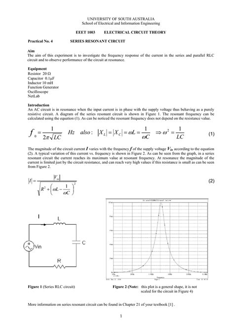 Series Rlc Resonance Circuit