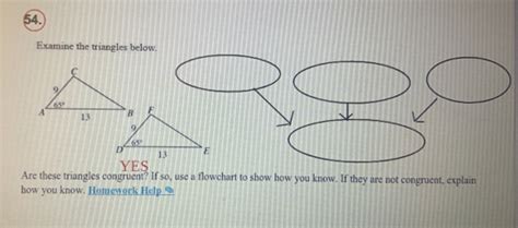 Solved 54 Examine The Triangles Below Are These Triangles Congruent If So Use A Flowchart