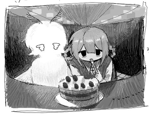 Znz O Z Original Commentary Request Girl Other Bags Under Eyes Cake Eating Food