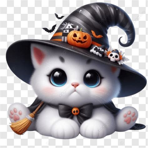 마녀 모자를 쓴 귀여운 흰 고양이 해피 할로윈 마녀 모자를 쓴 흰 고양이 해피 할로윈 마녀 모자를 쓴 귀여운 흰 고양이 해피 할로윈 귀여운 흰 고양이 Png 일러스트