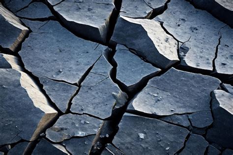 A Highdetail Shot Of A Crumbled Basalt Rock Surface Showcasing The Unique Texture And Fractures