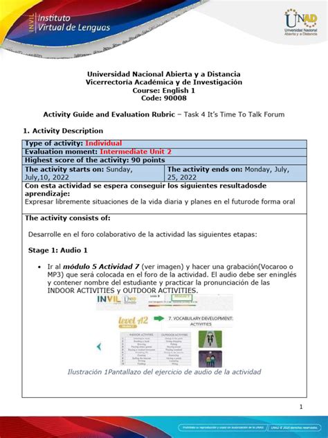 Activity Guide And Evaluation Rubric Unit 2 Task 4 It S Time To Speak Forum Pdf Plagio