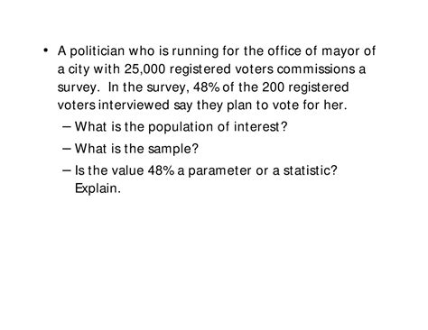 Population Of Interest Sample Parameter Statistic Statistical