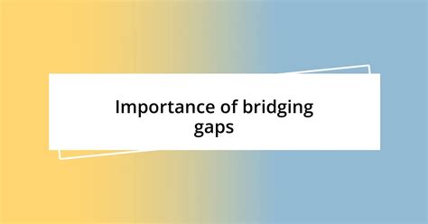 My Thoughts On Bridging Community Divides Uk