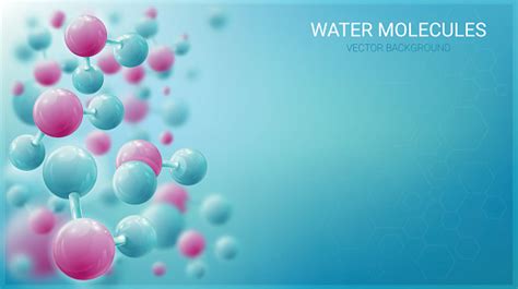 운동의 물 분자 발광 원자 흐린 파란색 배경입니다 혼돈의 입자 의학 과학 기술의 주제에 벡터 일러스트 레이 션 웹 사이트에 대 한 화면 보호기 포스터 배너 광고를 인쇄 하기