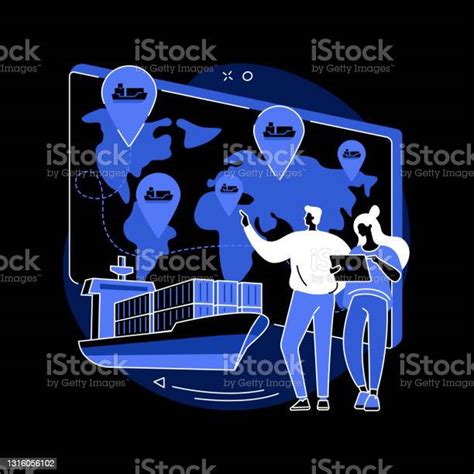 Ship Tracking Abstract Concept Vector Illustration Stock Illustration