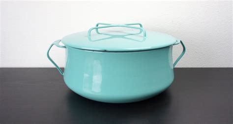 Vintage Danish Kobenstyle 5 Qt Turquoise Blue Dutch Oven