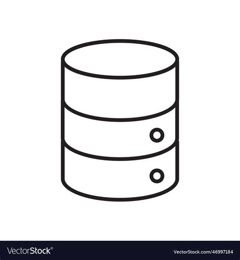Database Data Analysis Icon With Black Outline Vector Image