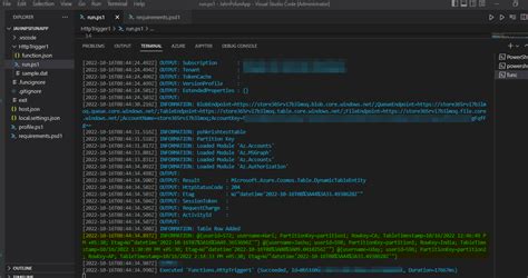 Accessing Azure Storage Table From Azure Function App Powershell