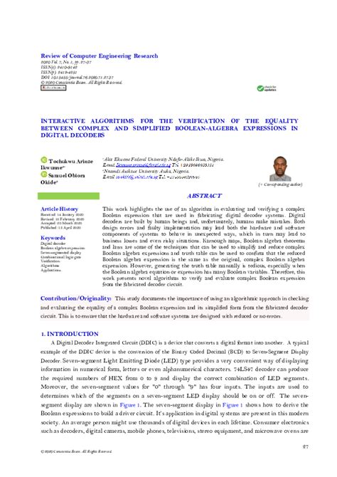 Pdf Interactive Algorithms For The Verification Of The Equality