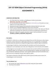 Assignment 3 - 310 - instructions.pdf - 22F CST 8284 Object Oriented ...