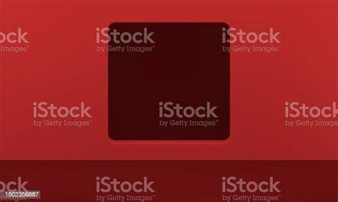 빨간색 3d 스튜디오 배경 빈 공간 제품 프로모션 프리젠 테이션 벽 사각형 구멍 벡터 0명에 대한 스톡 벡터 아트 및 기타 이미지 0명 3차원 형태