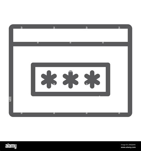 Password Line Icon Security And Access Browser Sign Vector Graphics A Linear Pattern On A