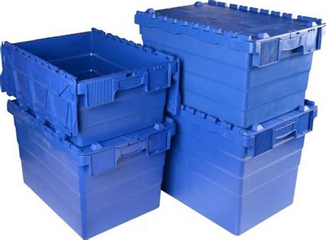 Rectangular Attached Lid Plastic Crates Dimension 600X 400X 320 Mm 20000 ML At 870 In Mumbai